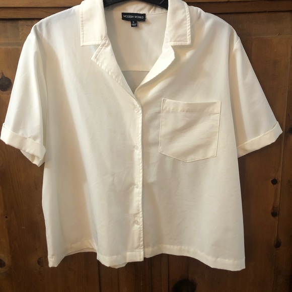 Modern Works | Tops | White Buttonup Shirt | Poshmark